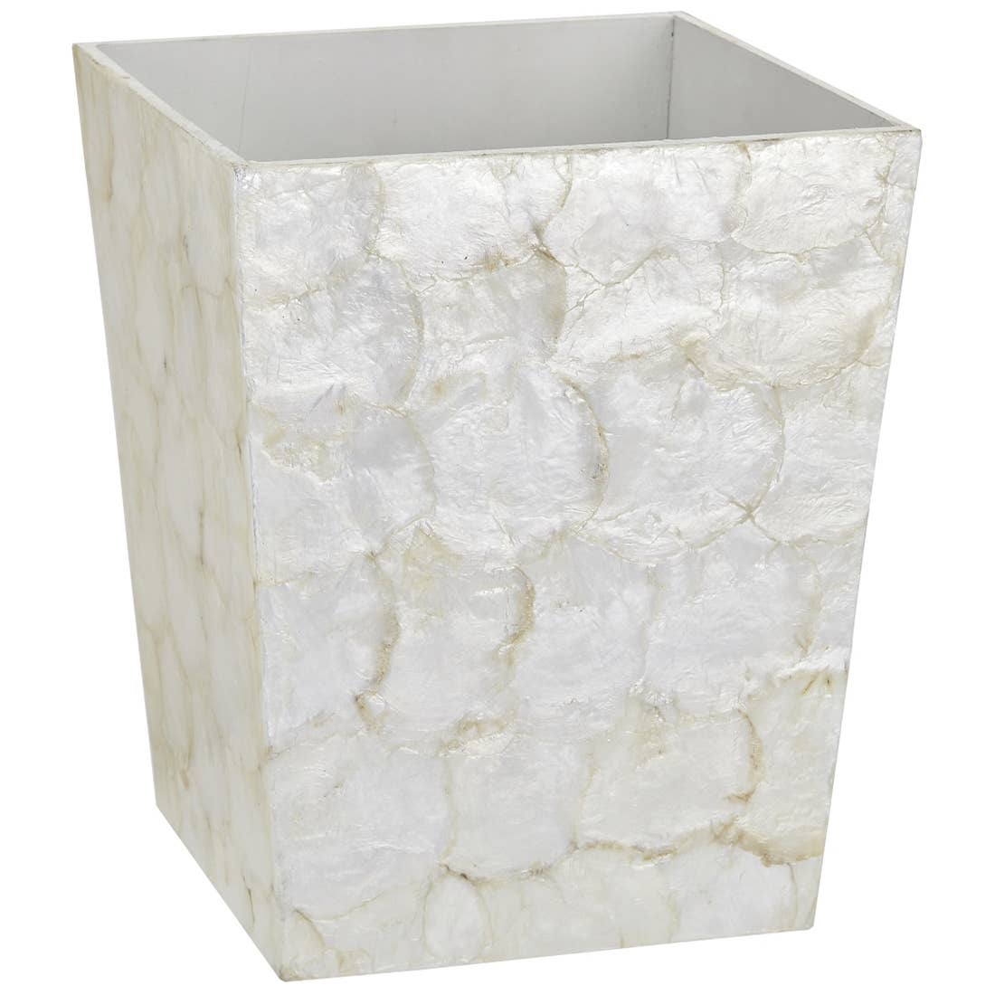 Waste Basket - Ivory Capiz Shell Waste Basket – Chapel Farm Collection
