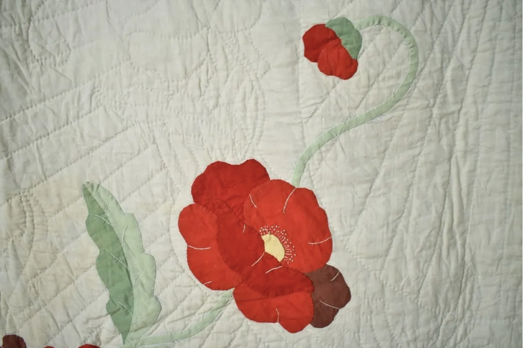 Estate Collection - Quilt 1920's Art Nouveau Poppy Applique – Chapel ...