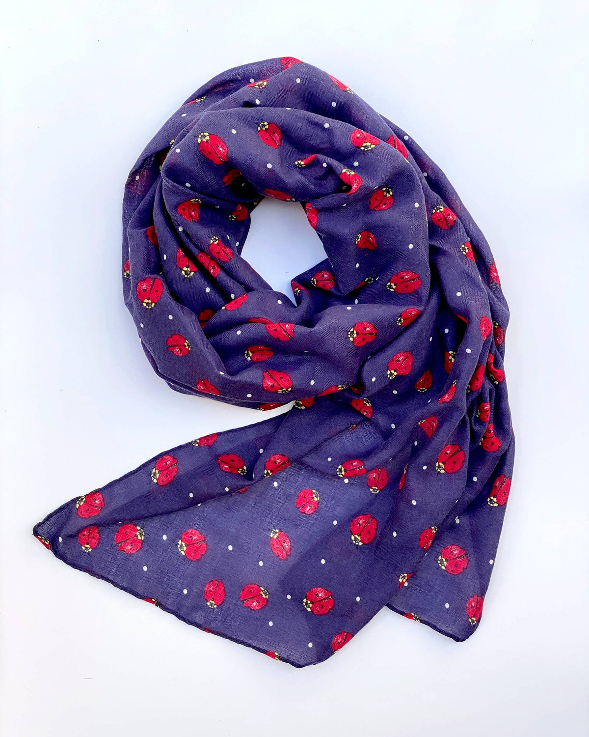 Scarf - Navy Ladybug Scarf – Chapel Farm Collection