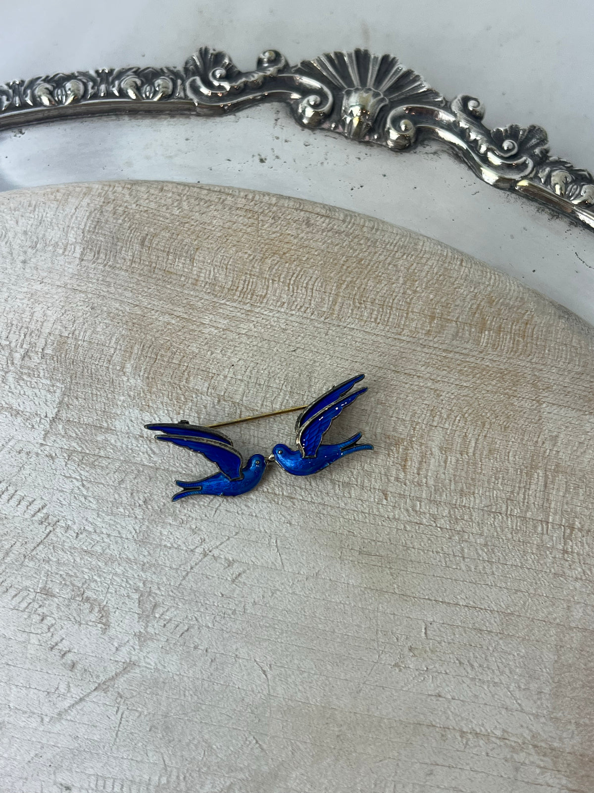 Estate Collection - Vintage Sterling Enamel Blue Bird Brooch – Chapel ...